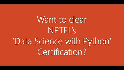 NPTEL Certification - Python for Data Science - YouTube