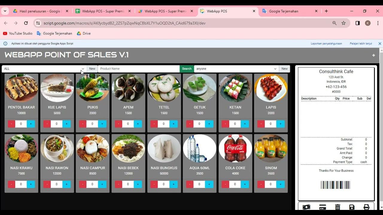 Apps Script - WebApp Complete Point Of Sales - POS - V.1 Part 2: Set Item Category (Member ...