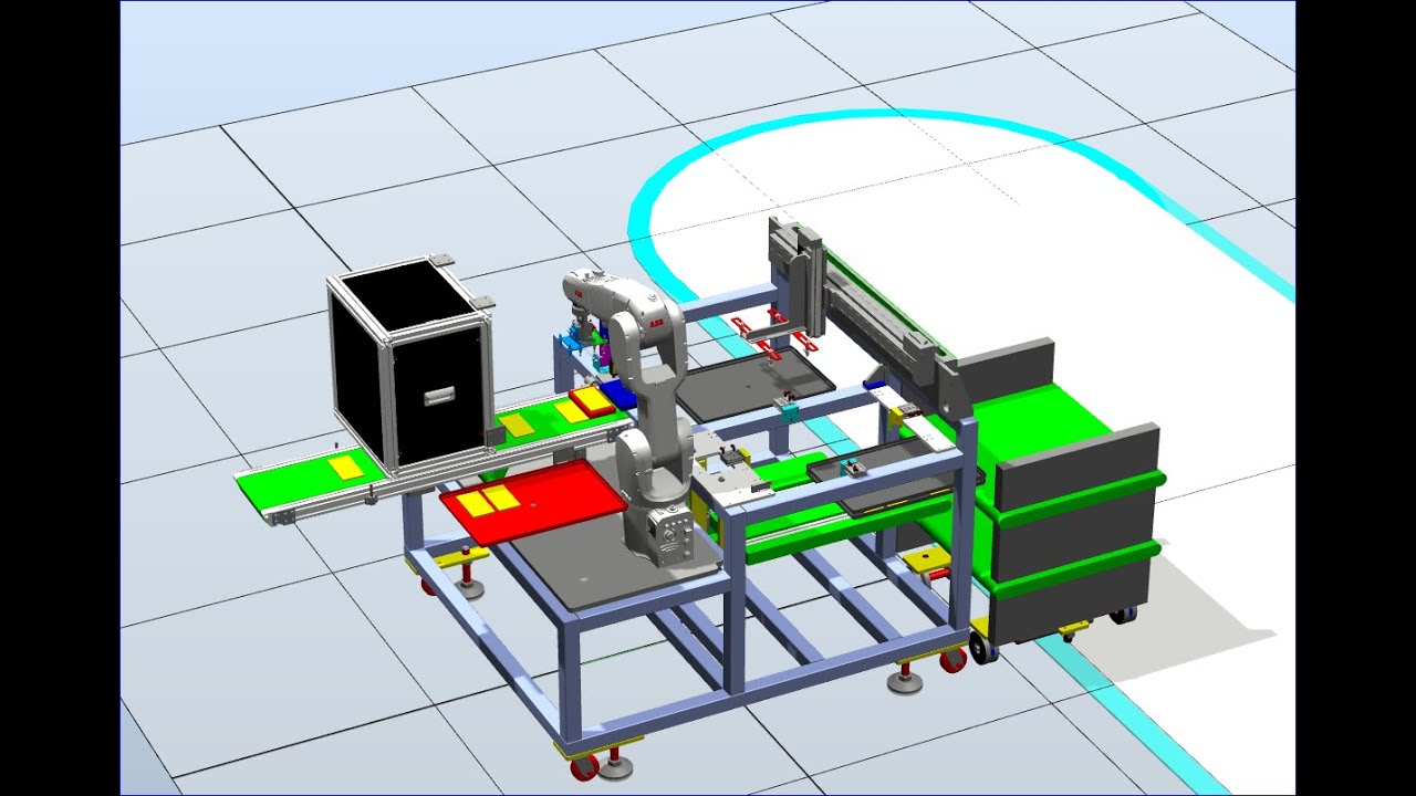 Simulation Physics Control and Smart Component - AGV with Unloader machine in RobotStudio 6.08 ...
