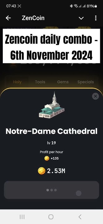 Zencoin daily combo cards - 6th November 2024. - YouTube