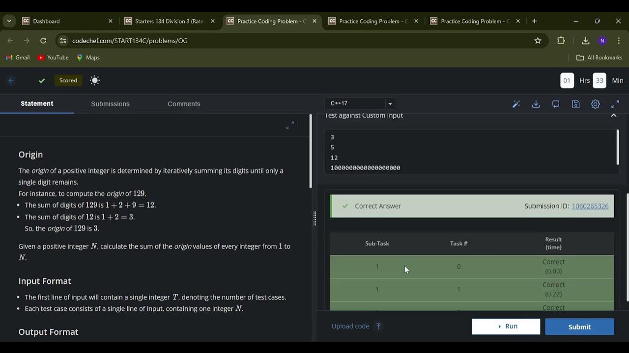 Origin || CodeChef Starters 134 || CodeChef Solution - YouTube