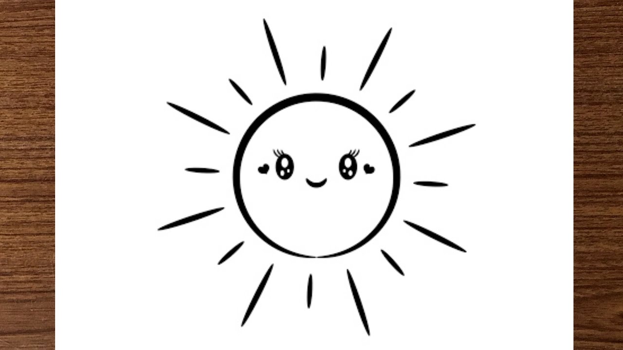 How to draw a cute sun 🌞 easy for beginners // Easy drawings ...