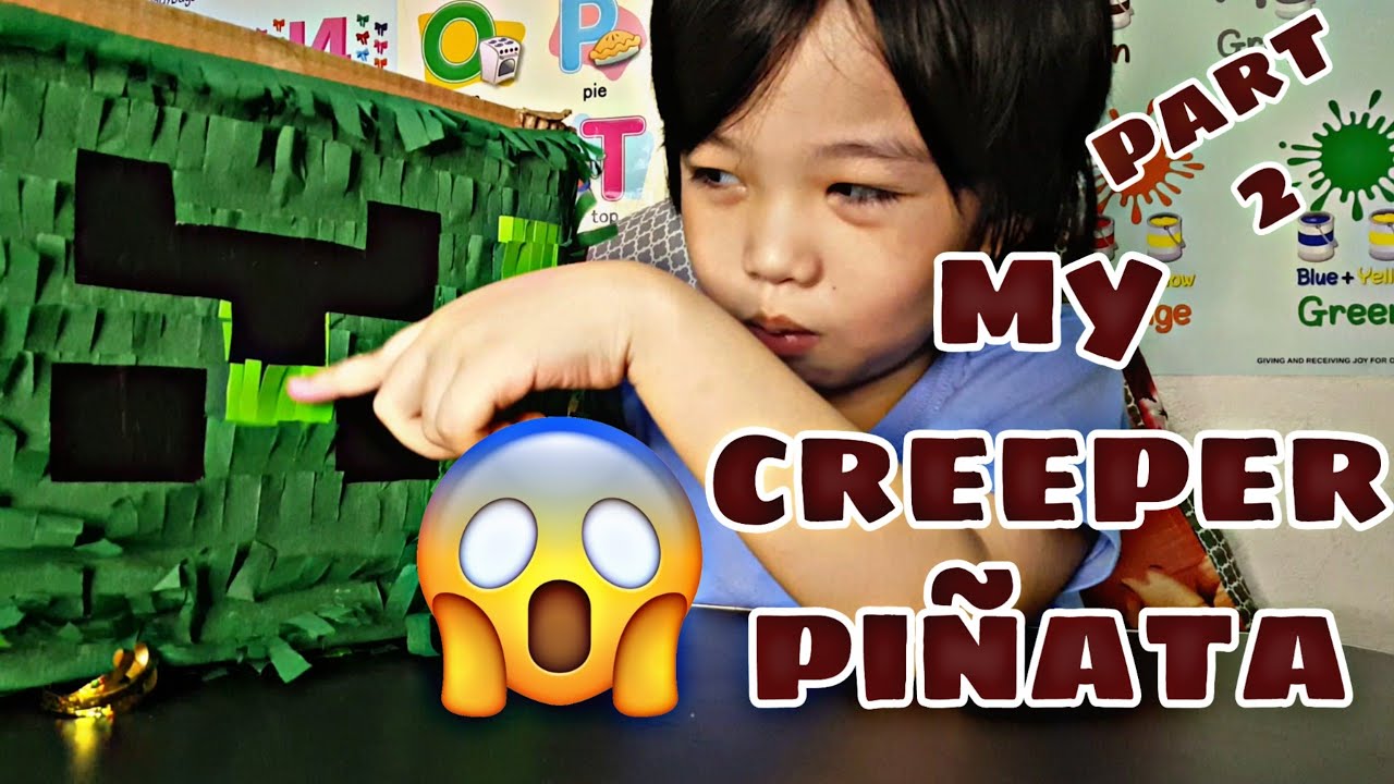 My DIY Creeper Piñata part 2😲 - YouTube