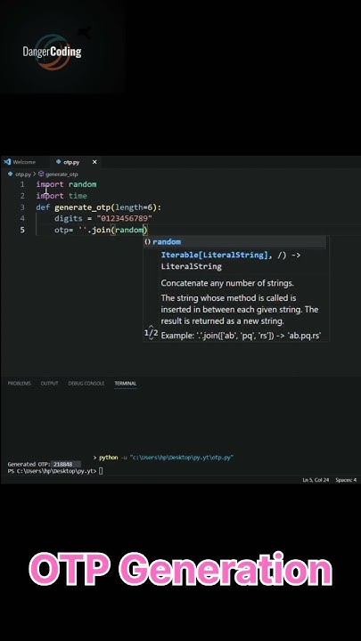 Python code of otp generation - YouTube