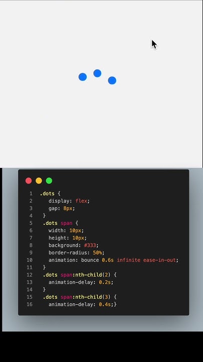 Satisfying loader dots 💫 Source code in bio N67 #css #loader #animation #frontend #shortsvideo ...