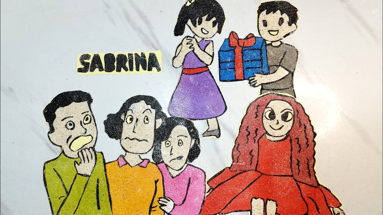 Kisah Misteri Hantu Sabrina sambil Mewarnai gambar dengan pasir dan ...