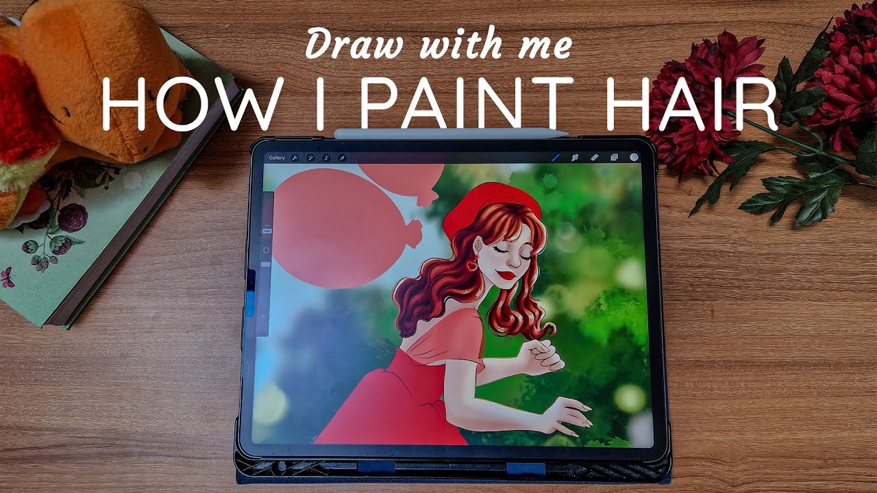 How I Draw Hair | Digital Painting Tutorial in Procreate - YouTube