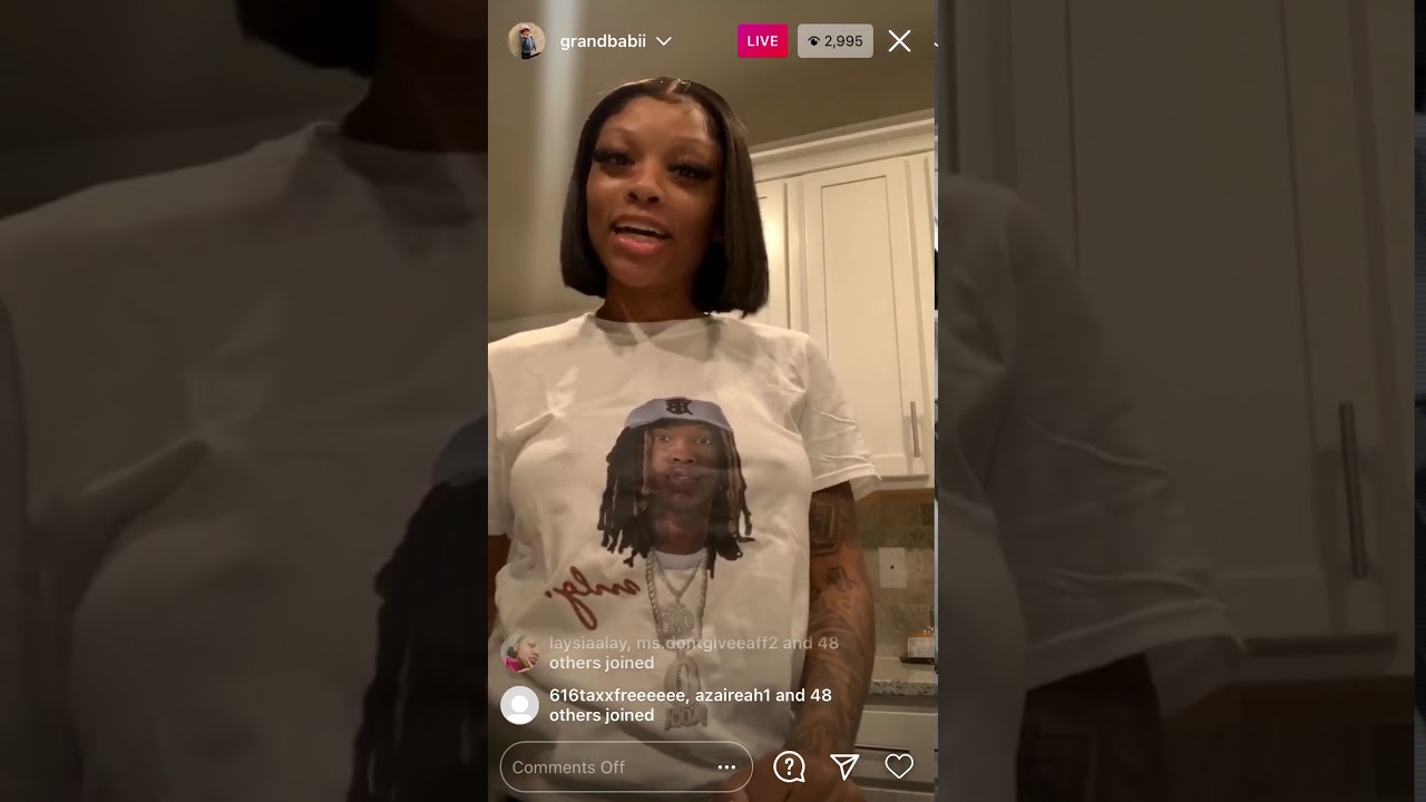 KaylaB goes Live on Grandbabii IG because she is banned on her account ...