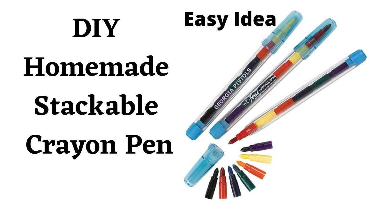 DIY Homemade Stackable Crayon pen| Easy and cheap School supplies DIY ...