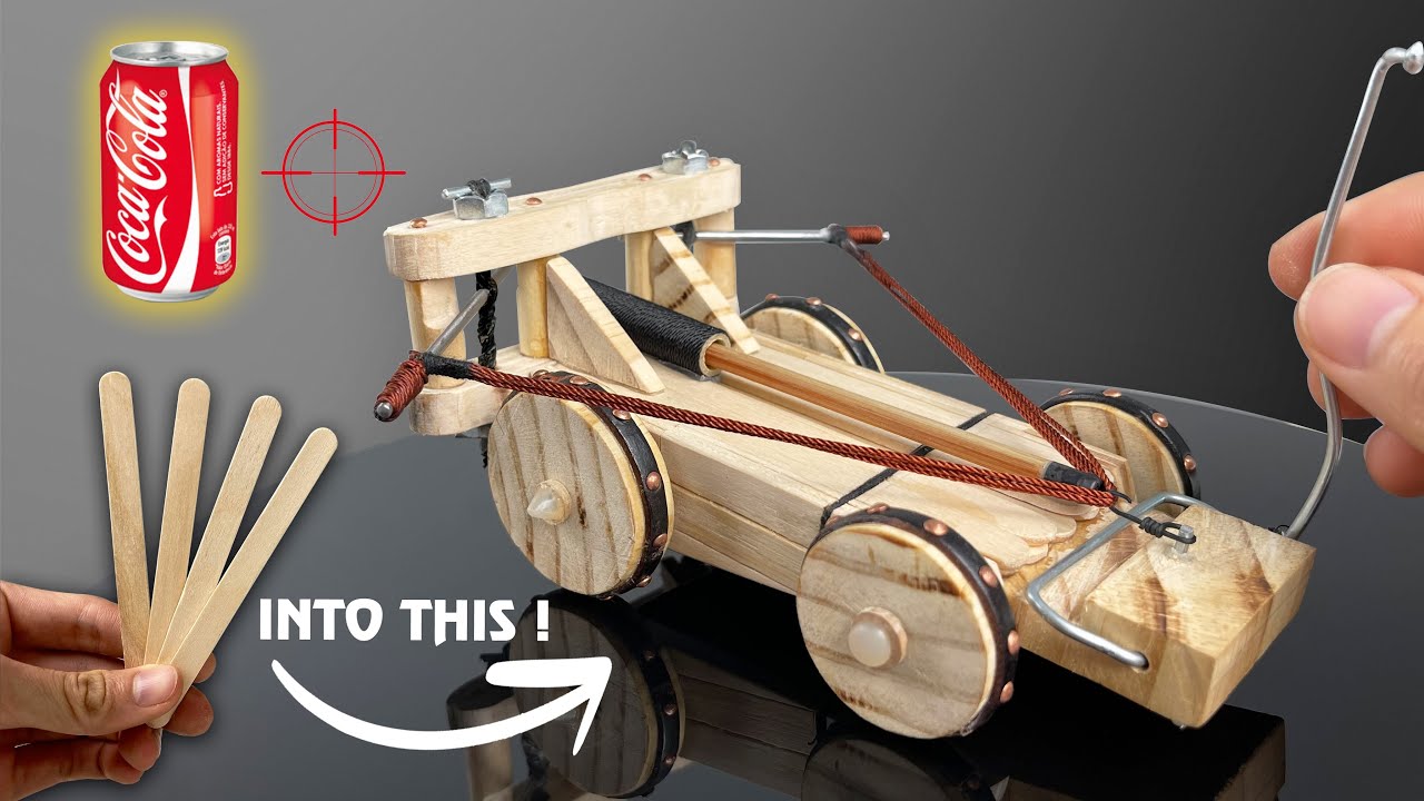 Making an Arrow Machine Gun out of Ice Cream Sticks - YouTube