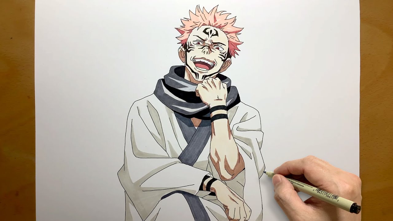How to draw Sukuna from Jujutsu Kaisen | step by step | draw anime ...