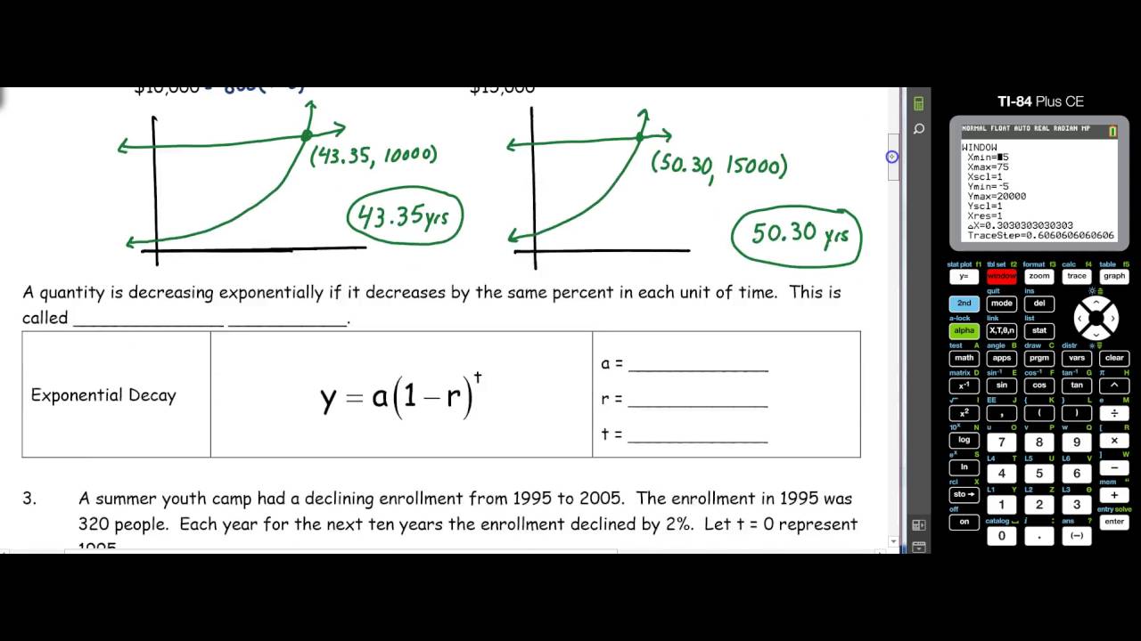 U2D8 Exponential growth and decay with calc - YouTube