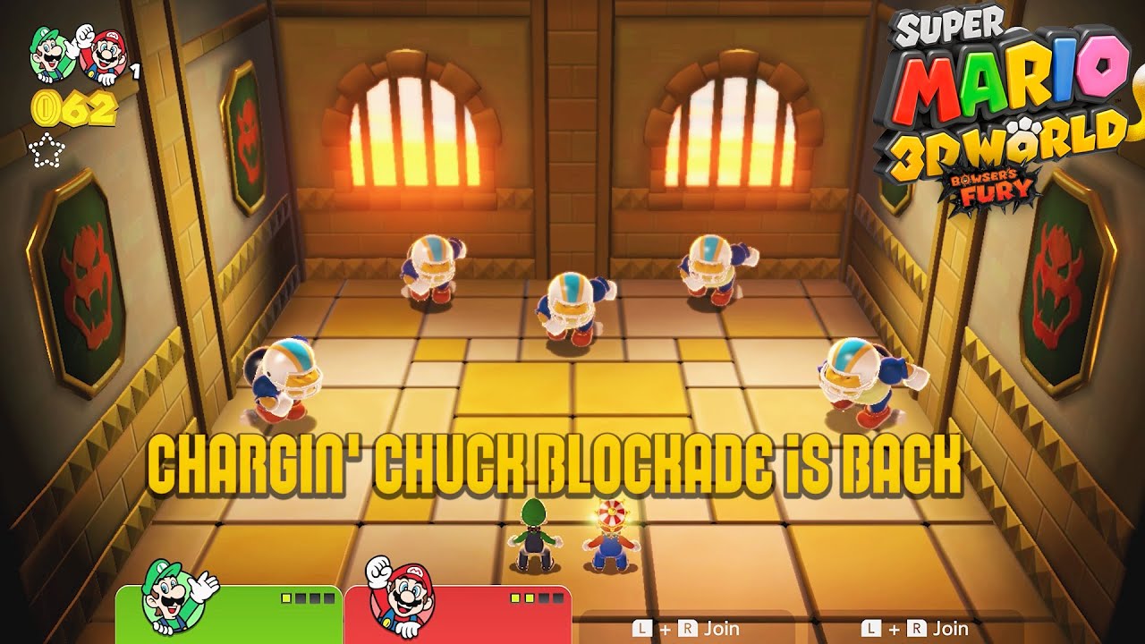 Super Mario™ 3D World - Chargin' Chuck Blockade Is Back (WORLD 5 ...