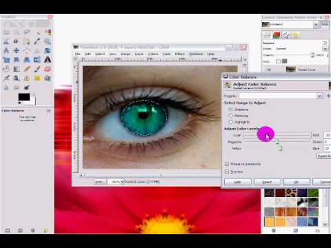 GIMP 2.6 Tutorial - How to Change Eye Color - YouTube