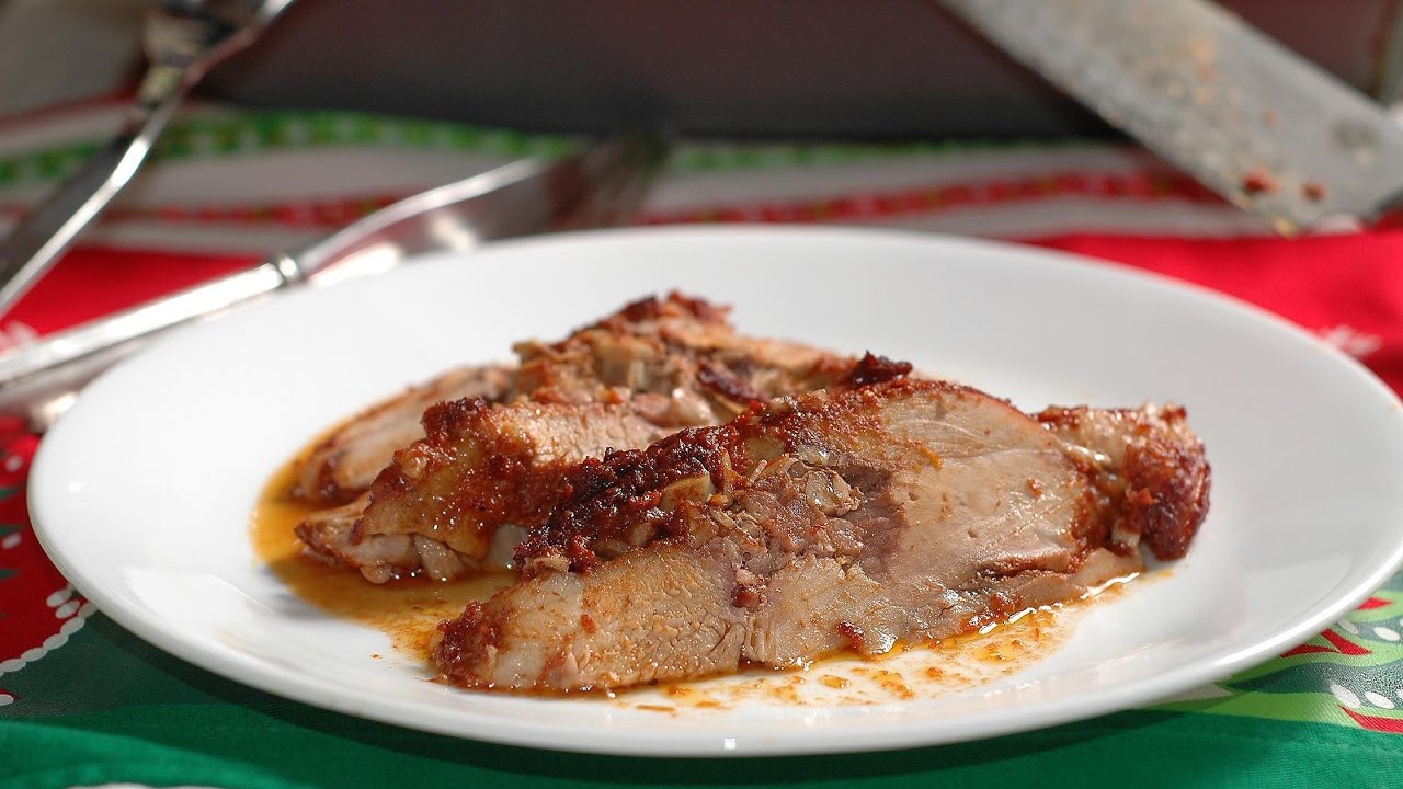 Marinated and stuffed pork leg - YouTube