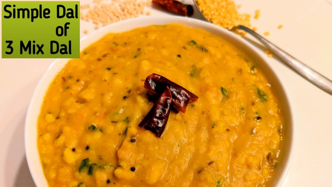 Simple,No Onion No Garlic Dal With 3 Dal's for Happy Tummy/Quick Dal ...