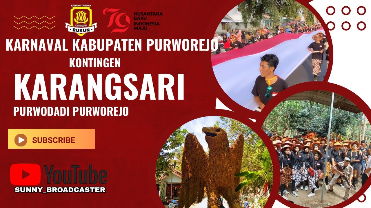 KARNAVAL PURWOREJO | BURUNG GARUDA DAN BENDERA SEPANJANG 79 METER ...