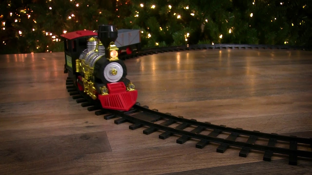Lighted and Animated Gold and Red Classic Model Train Set with Sound ...
