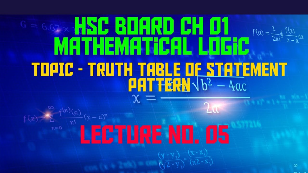 HSc board Ch 01 mathematical logic lecture no. 05 - YouTube
