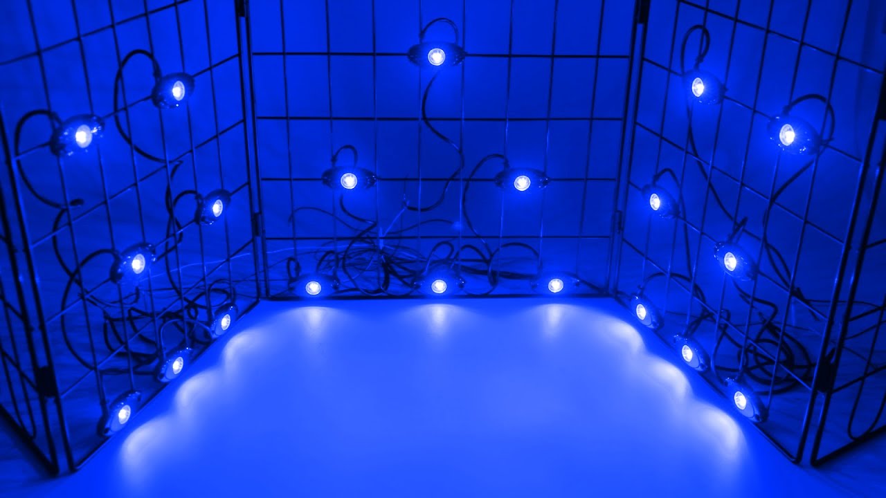 Sunpie 20 pods blue LED rock lights - YouTube