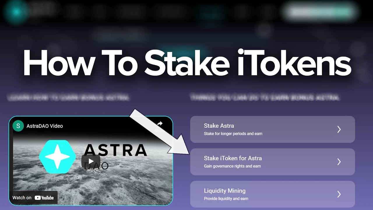 How to Stake iTokens - Astra DAO Tutorials - YouTube