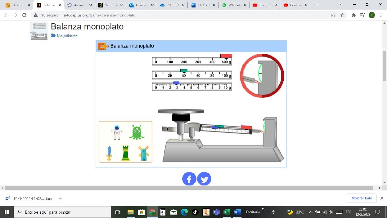 Simulador balanza mono plato - YouTube