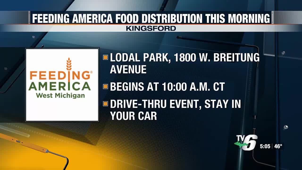 Feeding America food distribution set for Kingsford - YouTube