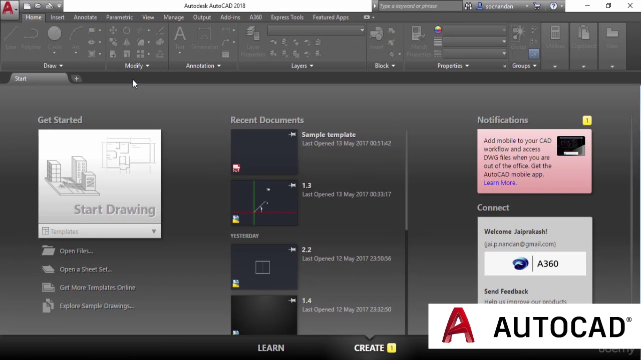 Making and using drawing templates AutoCAD 2018 Tutorial EP06 - YouTube