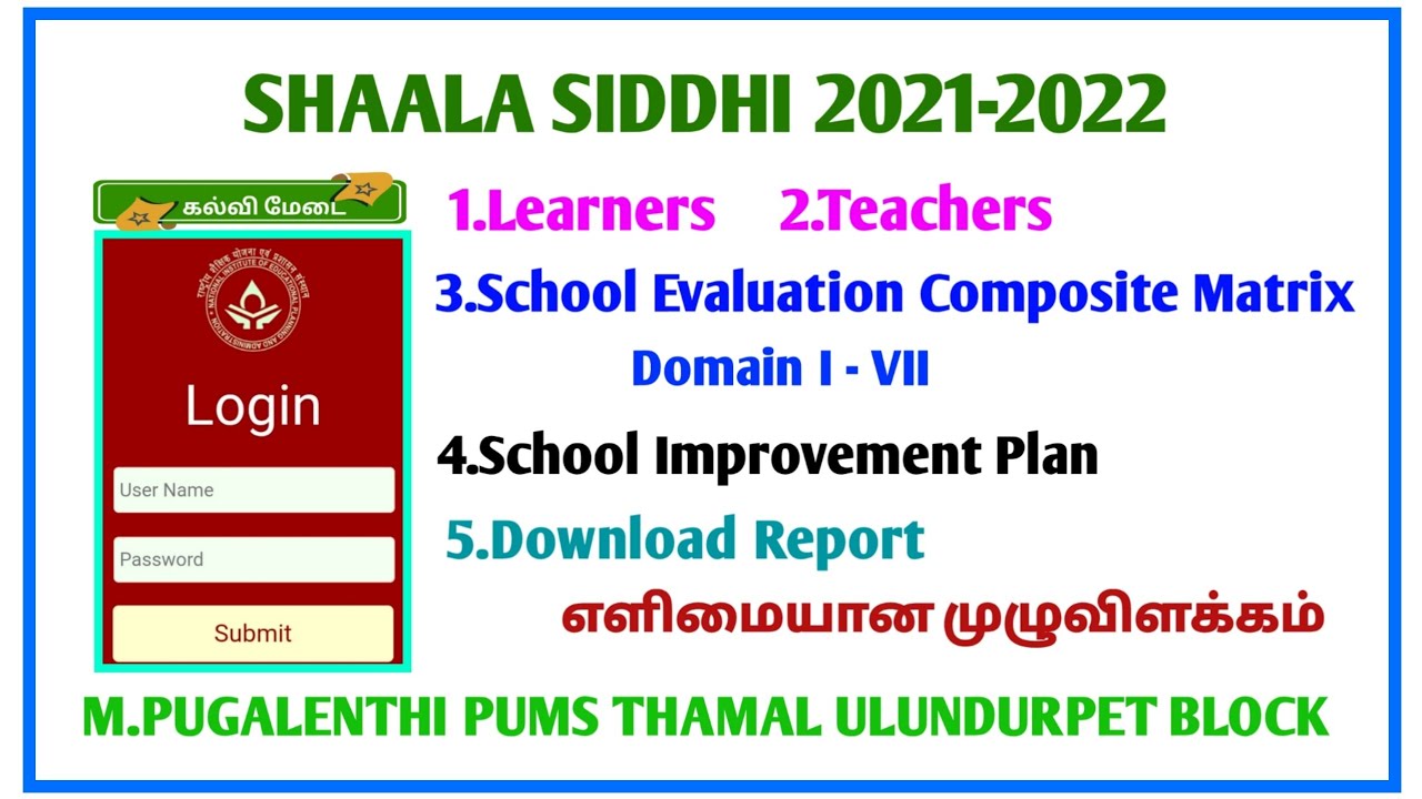 Shaala Siddhi 2021-22| How to complete school self evaluation status ...