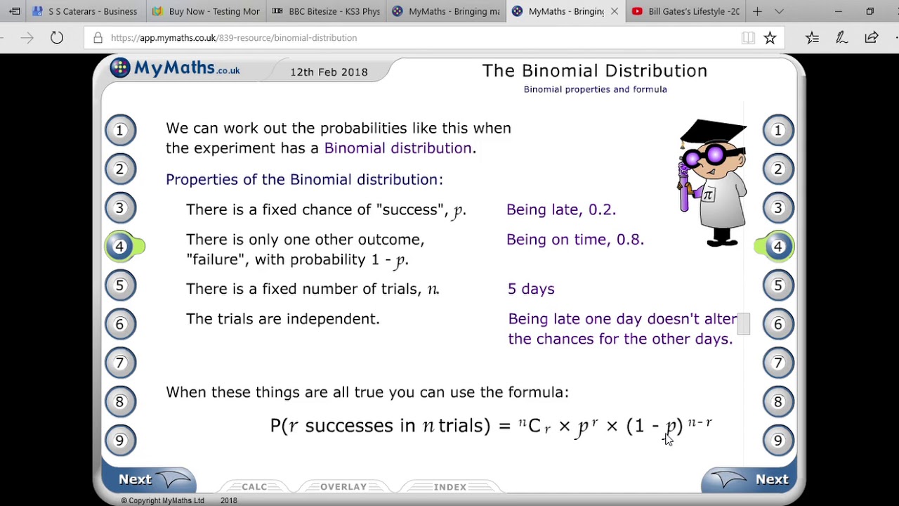 The Binomial Distribution- Binomial Properties and Formula - YouTube
