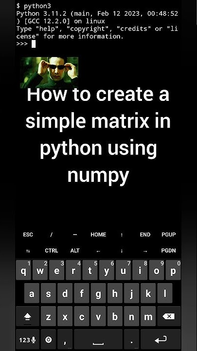 How to create a simple matrix in python using numpy #ai #datascience # ...