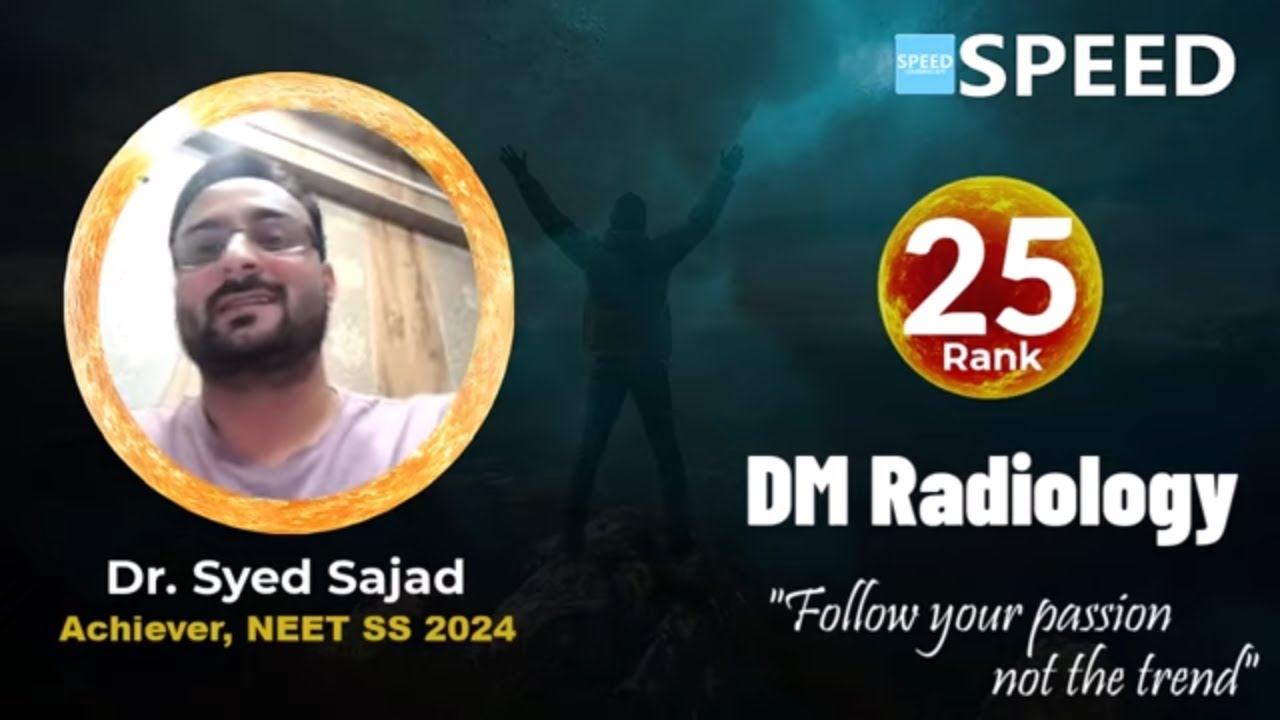 NEET SS Radiology, Rank 25 | Dr. Syed Sajad from SPEED #neetss - YouTube