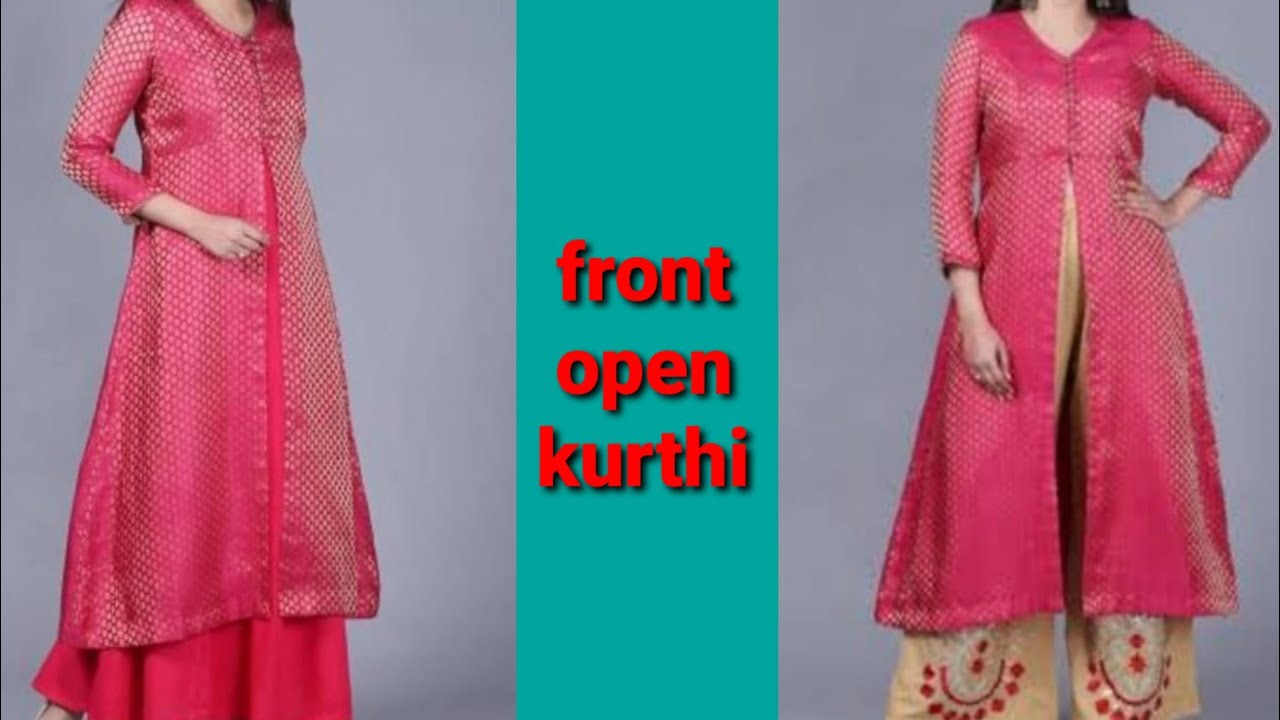 front open kurti with lining cutting and stitching/front slit kurthi ...