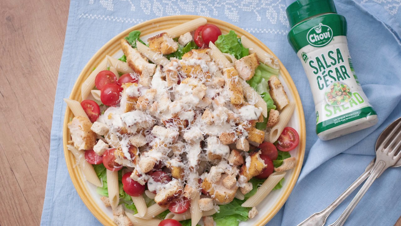 Ensalada césar de pasta - YouTube