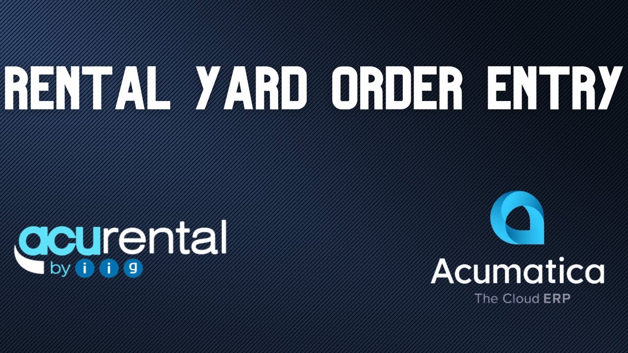 Rental Yard Order Entry - YouTube