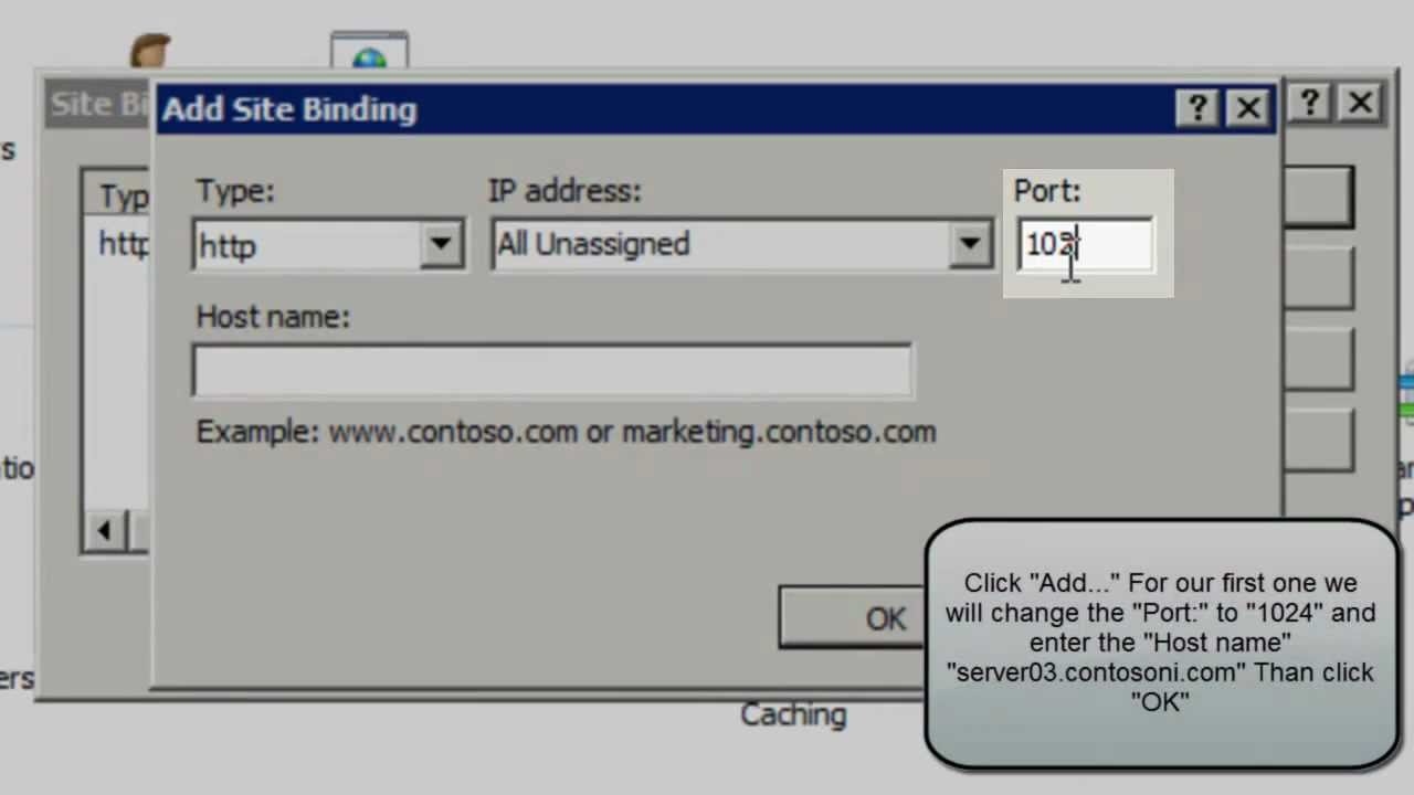 How to create Binding for a Website in Windows Server 2008 - YouTube