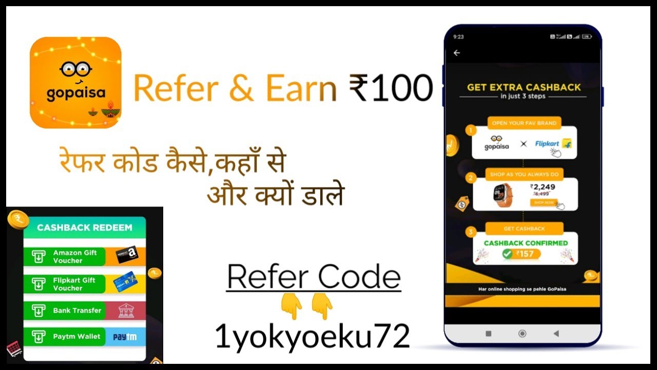 GoPaisa Referral Code | Refer And Earn | Gopaisa Refer Code - YouTube