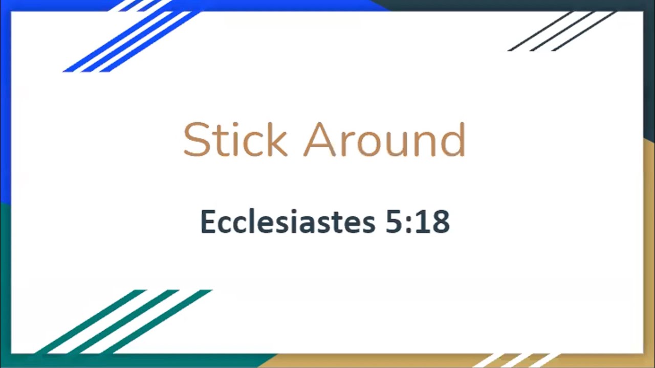 Stick Around, May 29, 2021 - Pastor Christopher Kady - YouTube