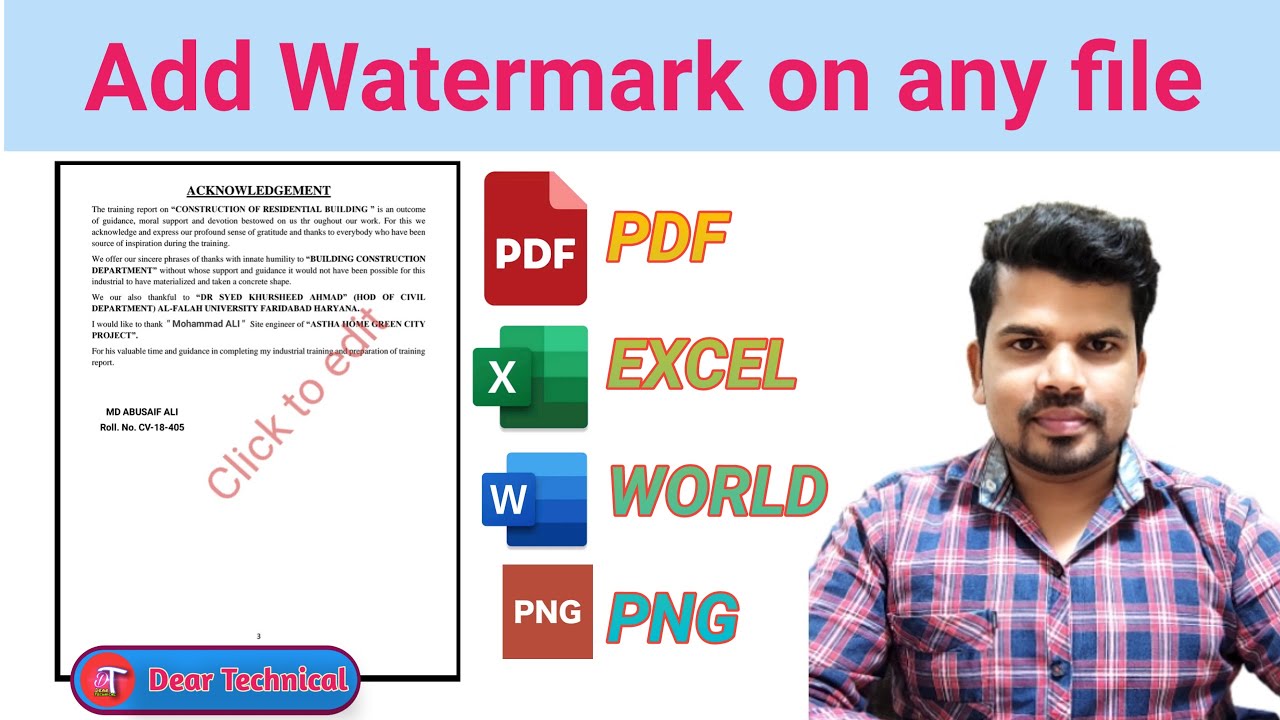 Add Watermark on any file by mobile || how to add watermark on pdf ...