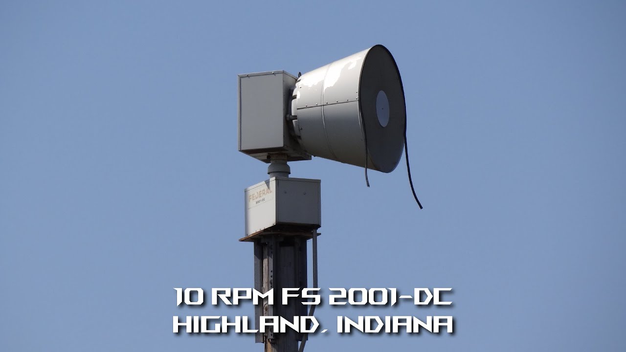 10 RPM FS 2001-DC Tornado Siren Test - Alert - Highland (Lake Co.), IN ...
