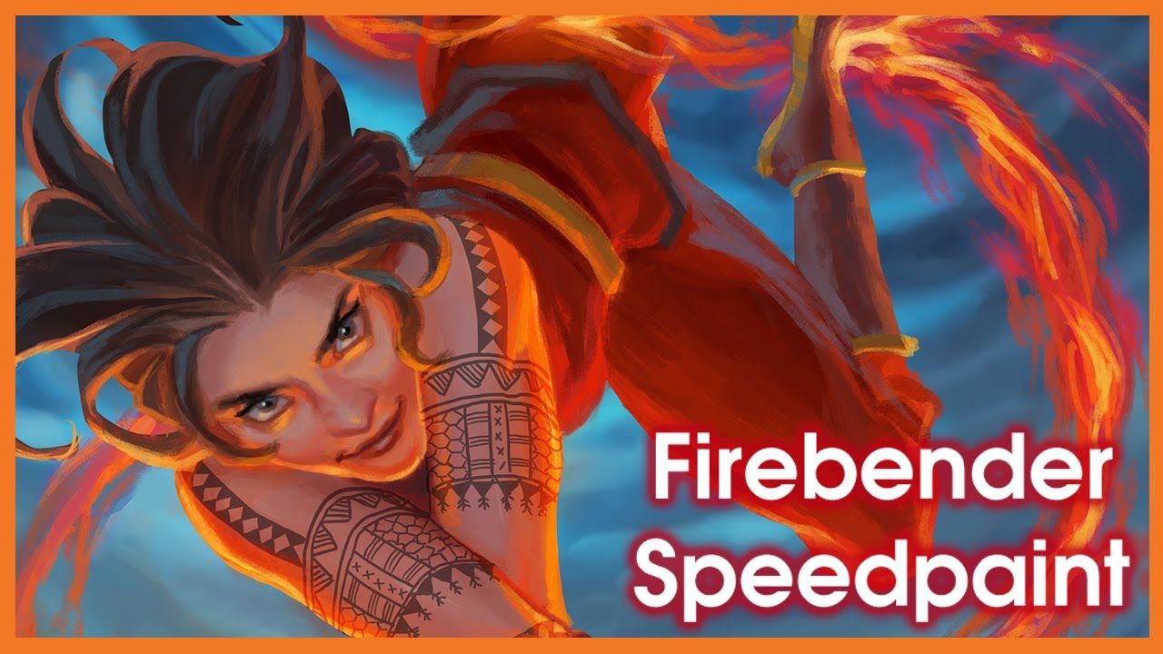 Speedpaint - Drawing myself as a firebender - YouTube