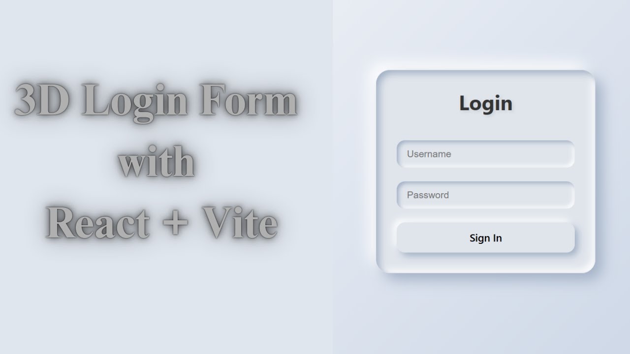 How to Create a 3D Login Form with React + Vite | Modern UI Design Using CSS - YouTube