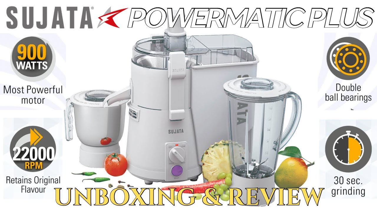 Sujata Powermatic Plus 900W Juicer Mixer Grinder - Unboxing & Review ...