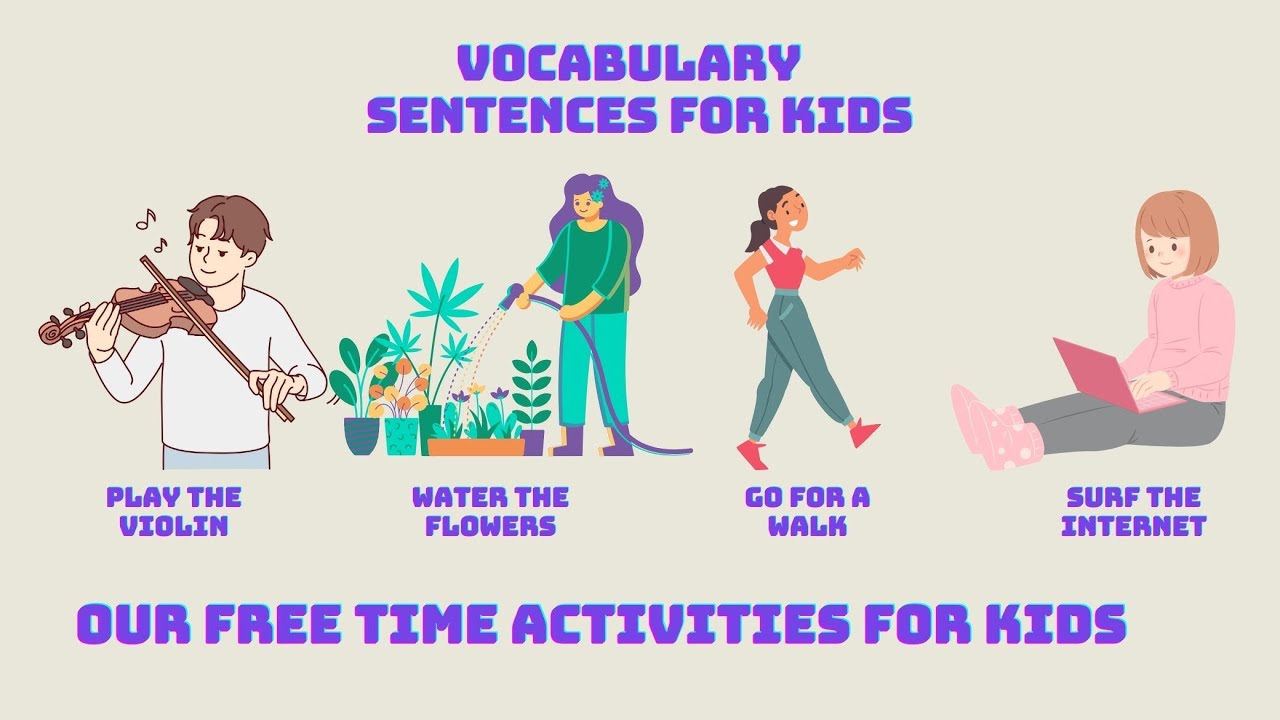 Our free time activities For Kids | Our free-time activities Verb ...