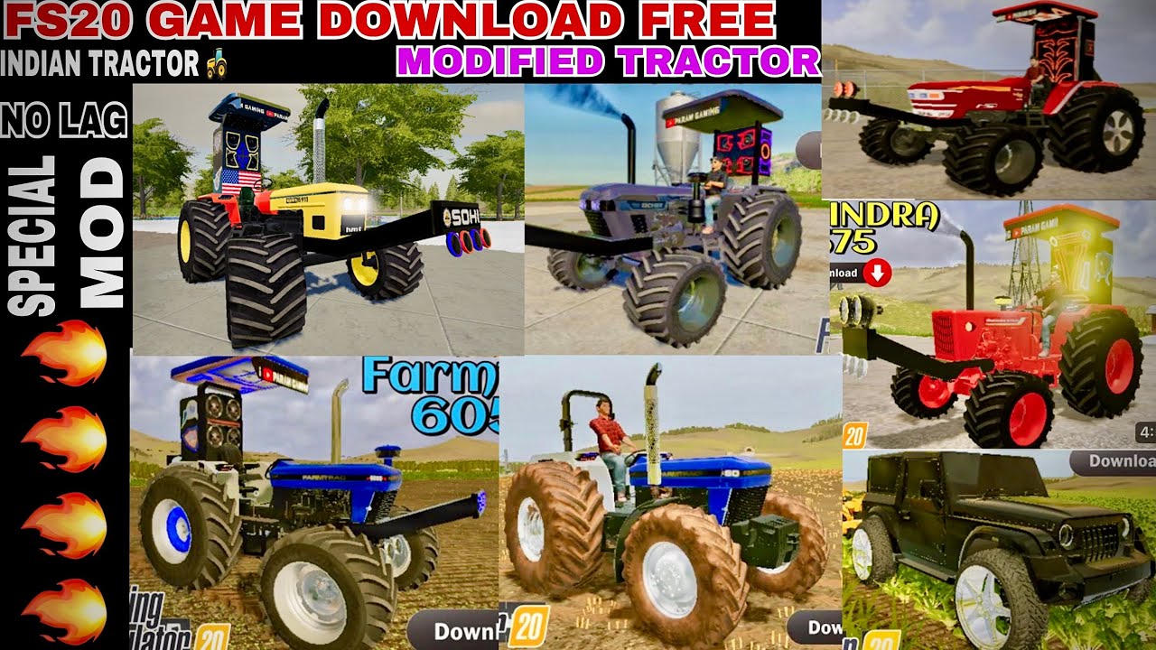Kaint 🔥 fs20 game free download || fs20 all Indian tractor mod download ...