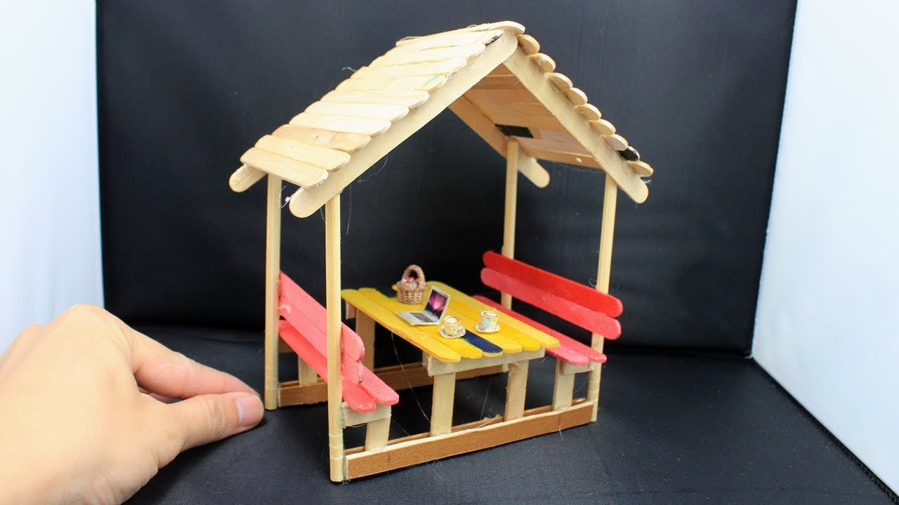 5 Easy DIY Miniature Gazebo - Relaxing Hut | Chopstick & Popsicle Stick ...