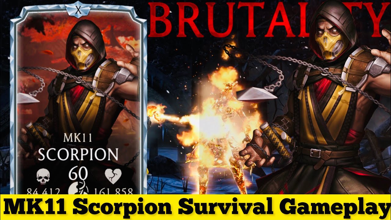 MK11 Scorpion Survival Mode Elder Tower Gameplay MK Mobile | MK11 Team ...