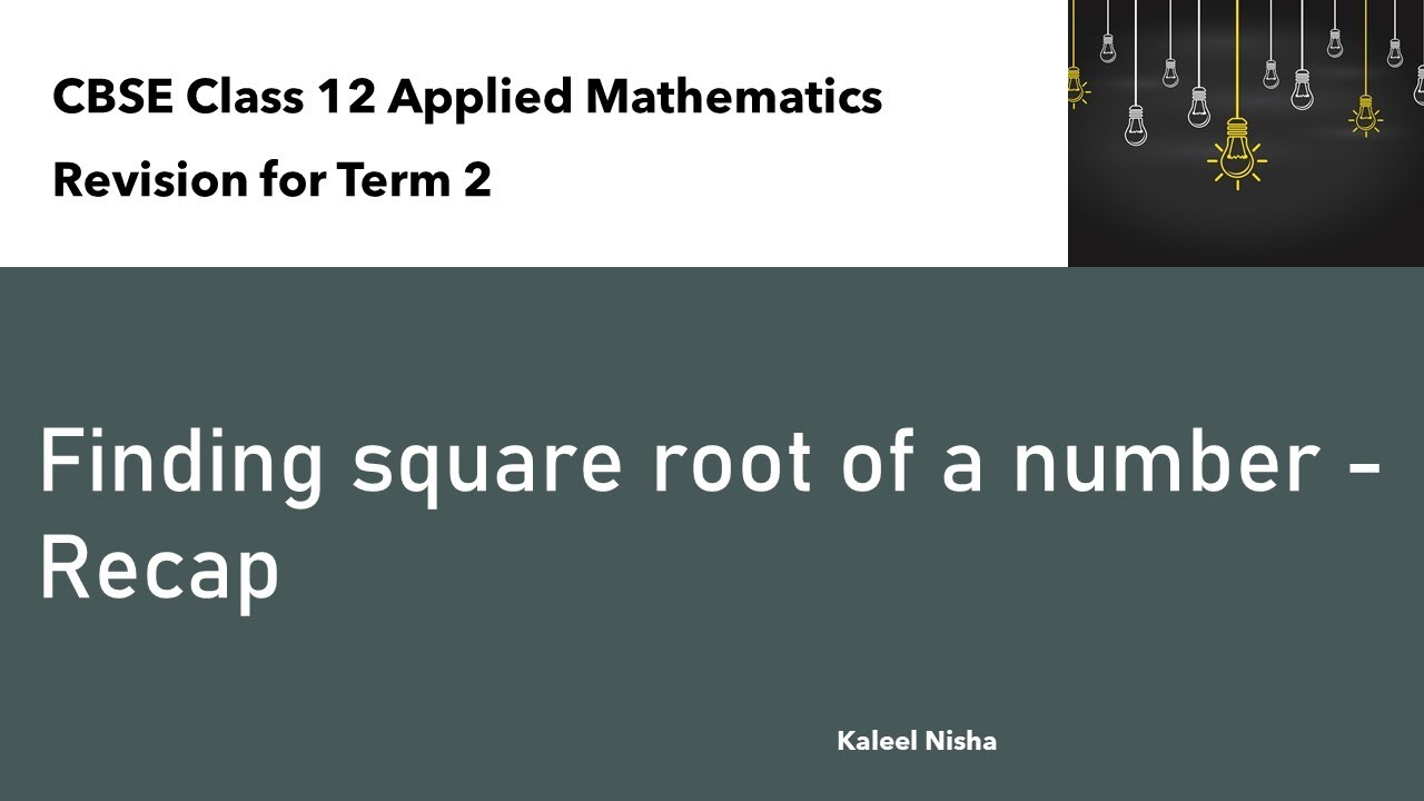 Finding The Square Root Of A Number YouTube