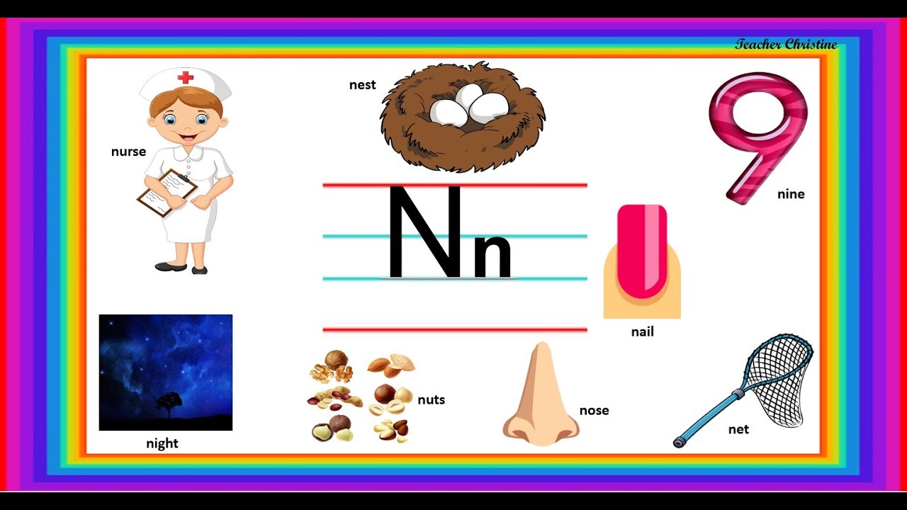 Learning Letter Nn Words | Vocabulary Words | Recognition | Phonics ...