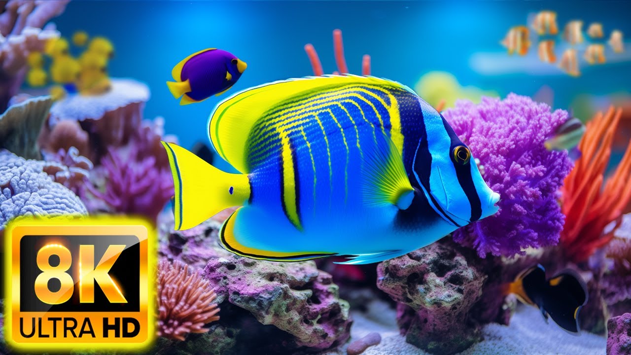 Aquarium 8K VIDEO (ULTRA HD) 🐠 Beautiful Coral Reef Fish - Relaxing ...
